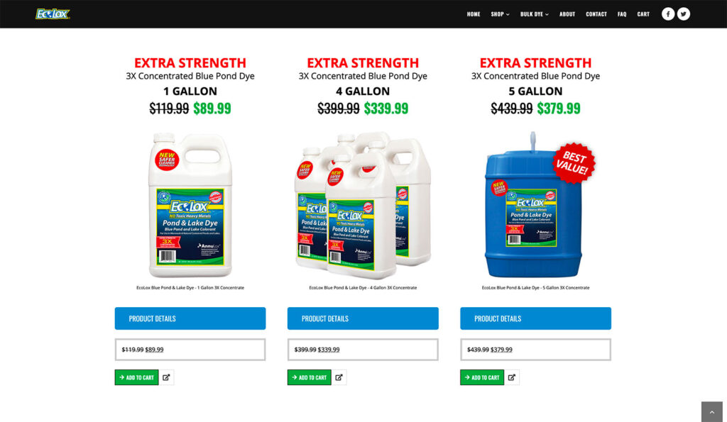 EcoLox Dyes Website - Camenisch Design Associates